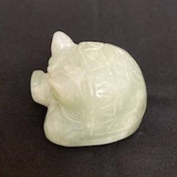 Accents | Hand Carved Mini Stone Pig Paperweight Figurine Light Green ...